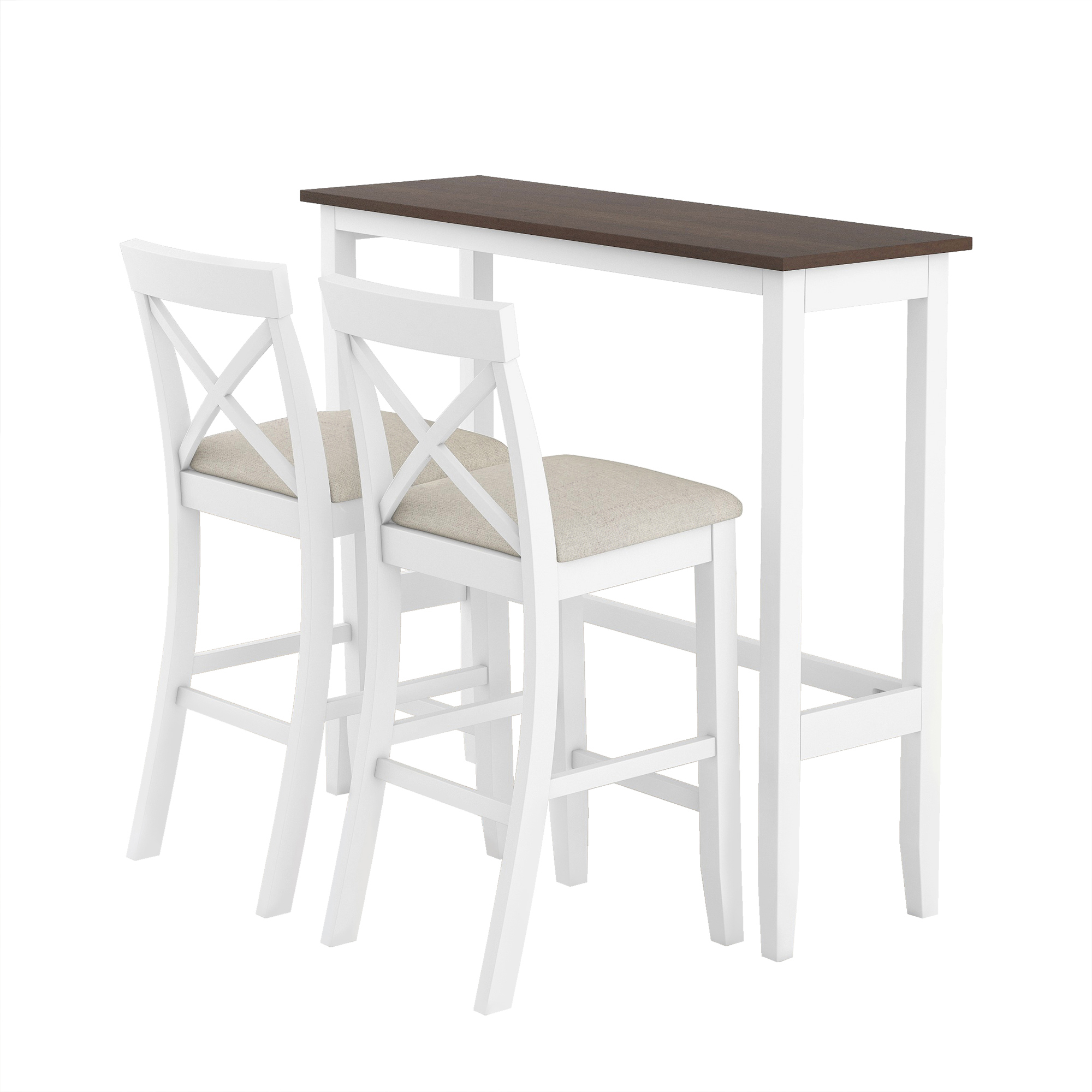 Historyli Go5H 48 Inch Dining Table And Chairs Set Of 3, Bar Height ...