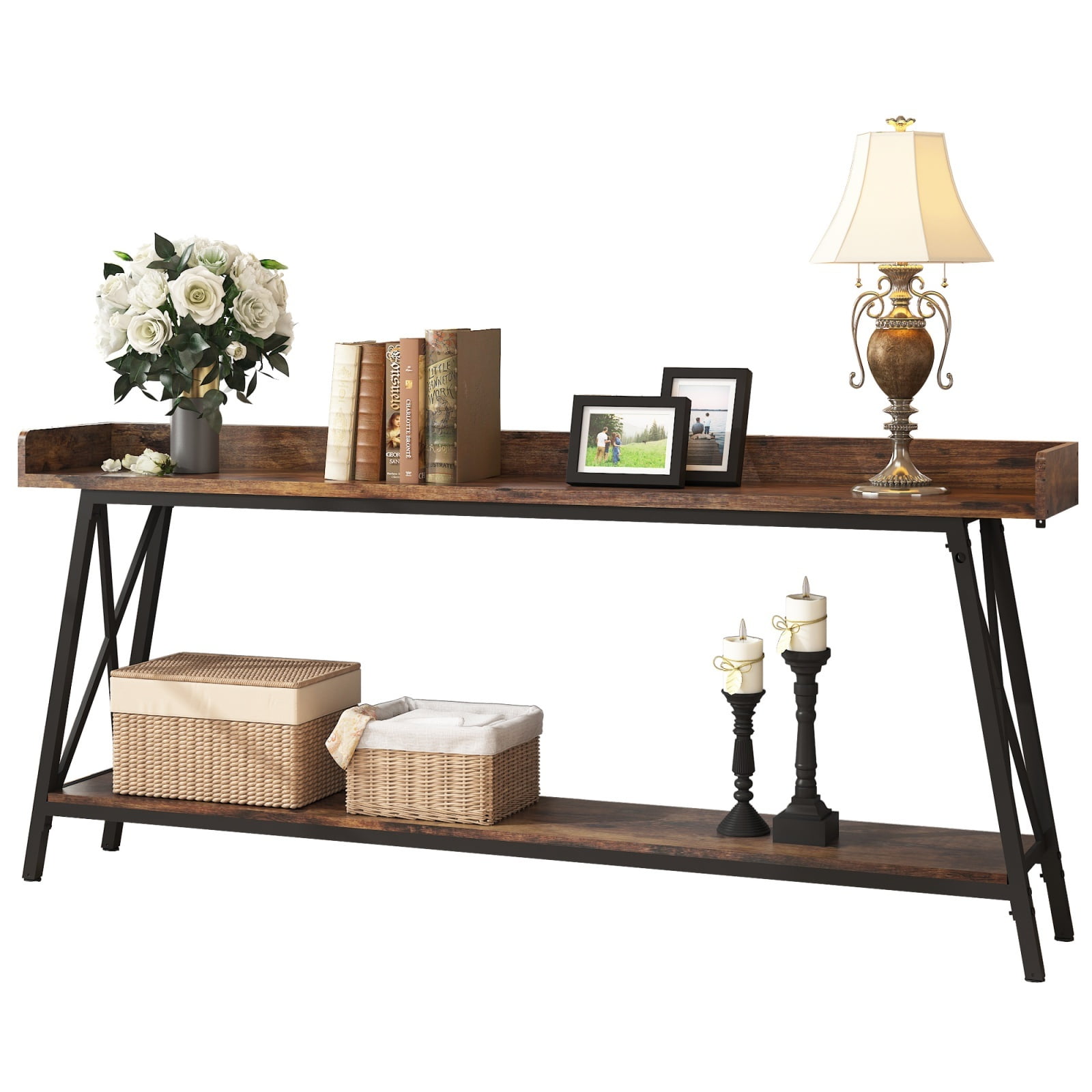 Historyli Go5H Contemporary 70.87" Console Table, Industrial Style ...