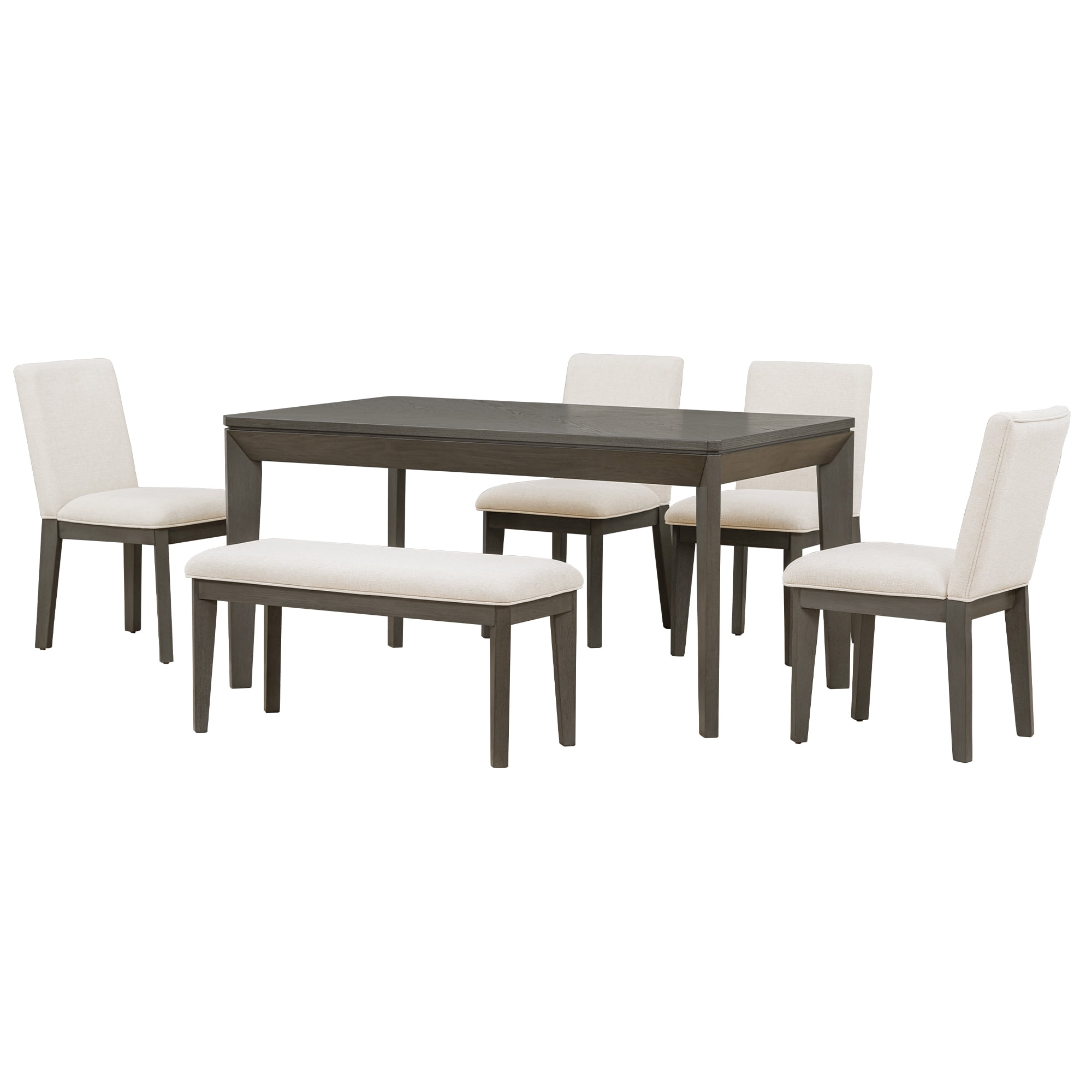 Historyli Go5H Dining Table Set With 60in Wooden Table Bench 4 ...