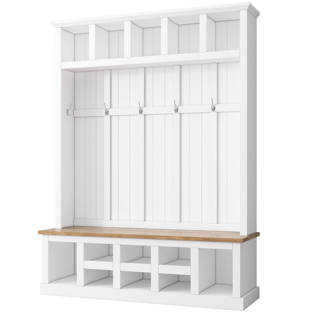 Historyli Go5H Entryway Hall Tree With Storage Bench, 78" Tall Hall ...