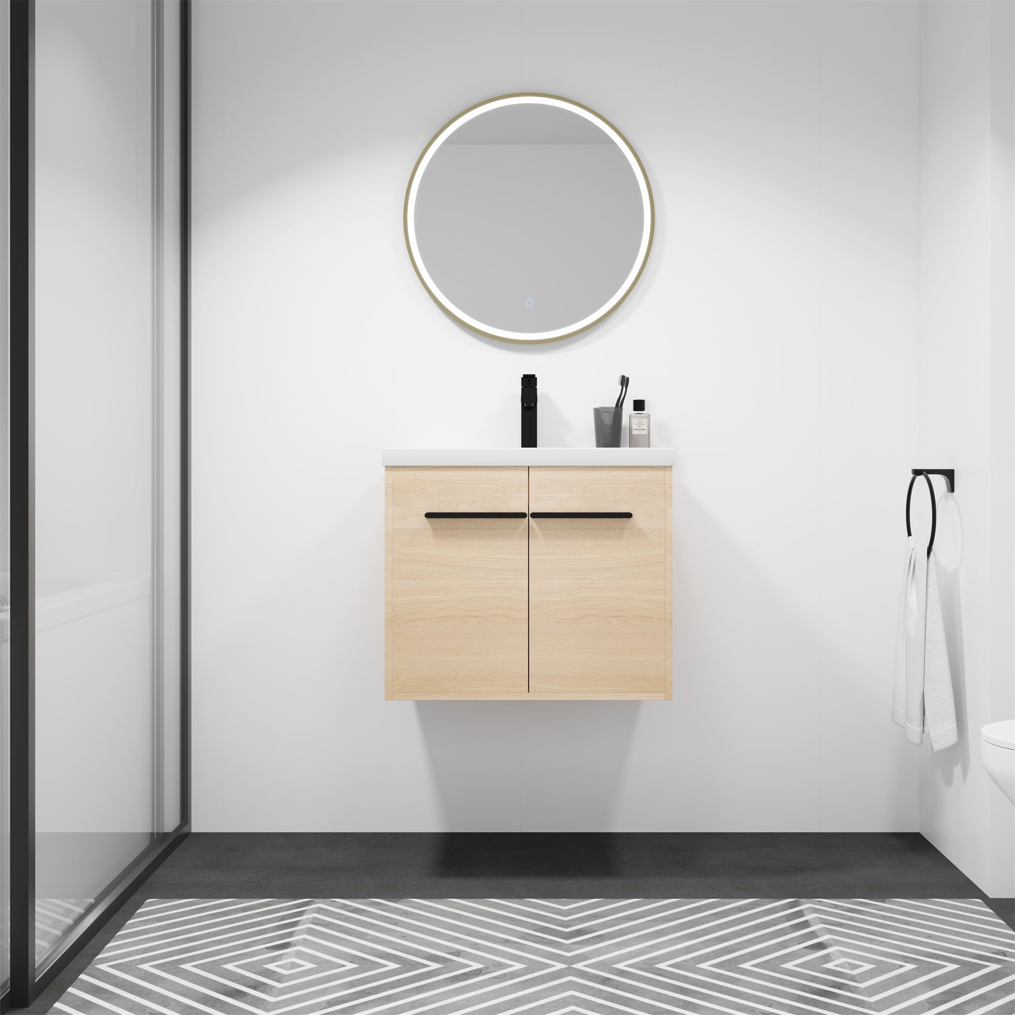 Historyli Go5H Floating Bathroom Vanity With Ceramics Counter top Sink ...