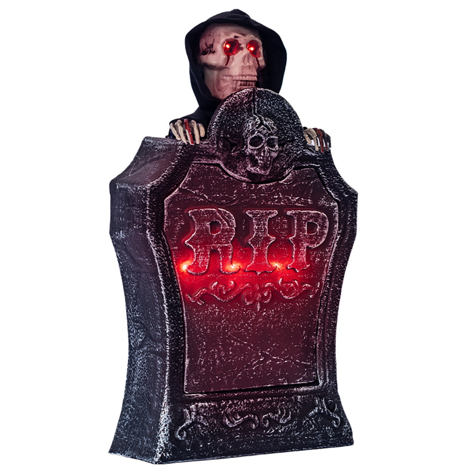 Historyli Go5H Halloween Animatronics Tombstone, Animated Skeleton ...