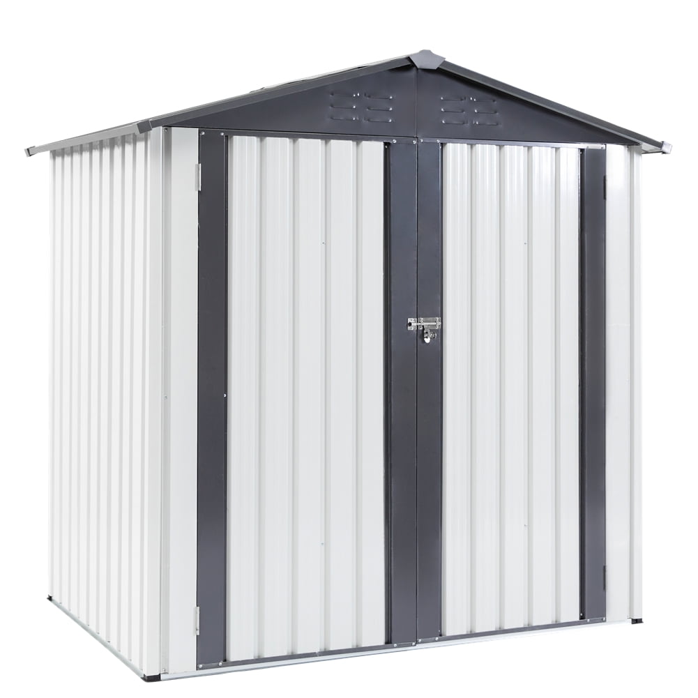 Historyli Go5H Outdoor Storage Shed, 6x4 Ft Metal Garden Shed Tool ...