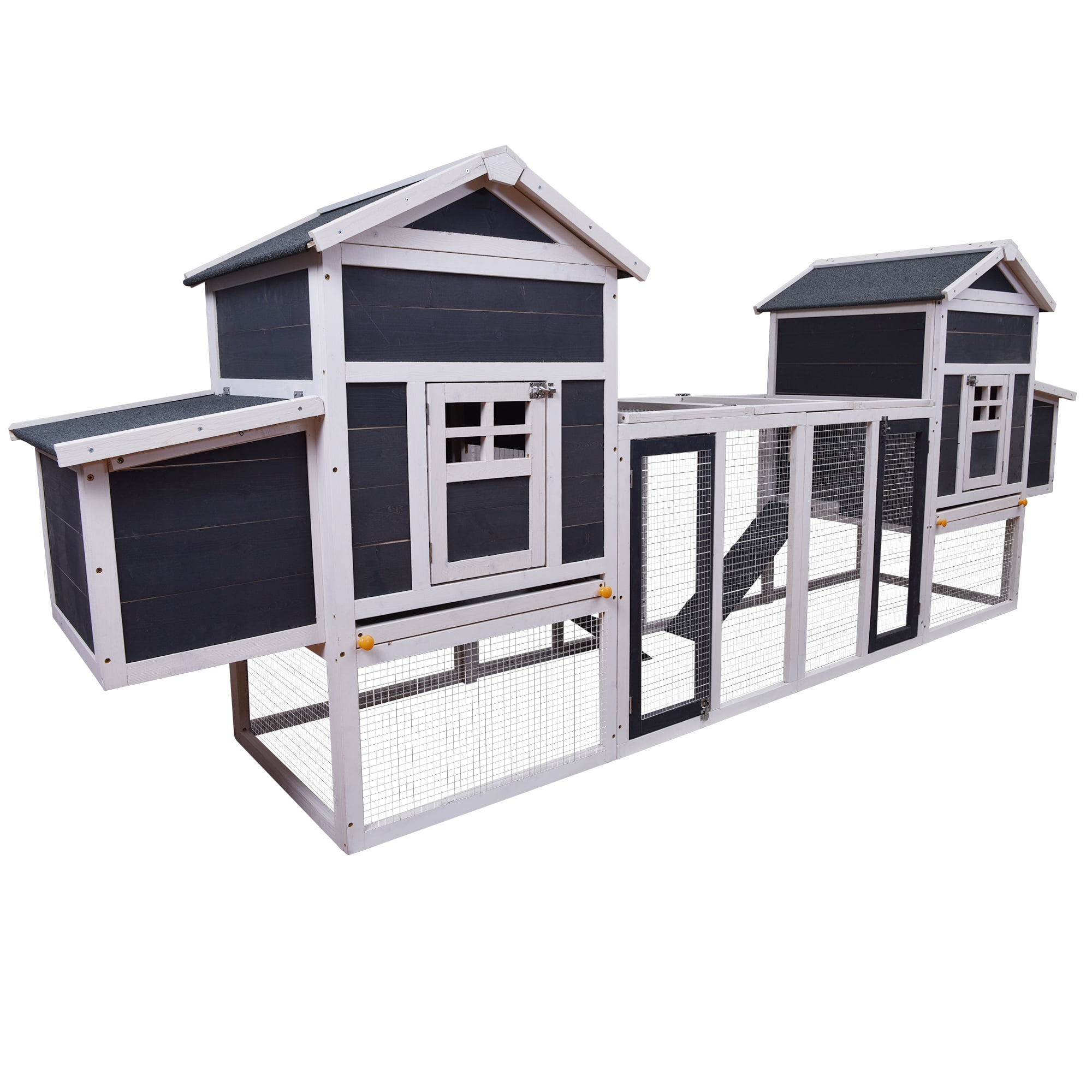 Historyli Outdoor Wooden Coop, Pet House for 6-8 Hens with Ventilation ...