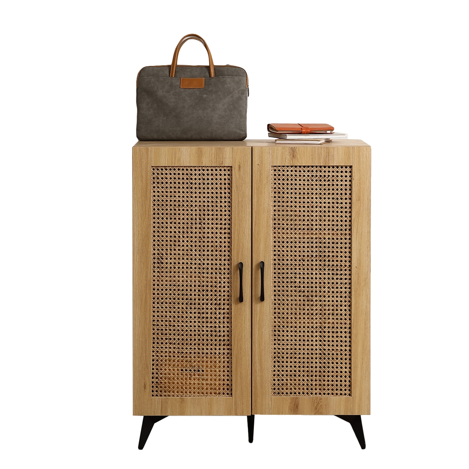 Historyli Go5H Rattan Shoe locker, Freestanding Shoe Rack With 3 ...