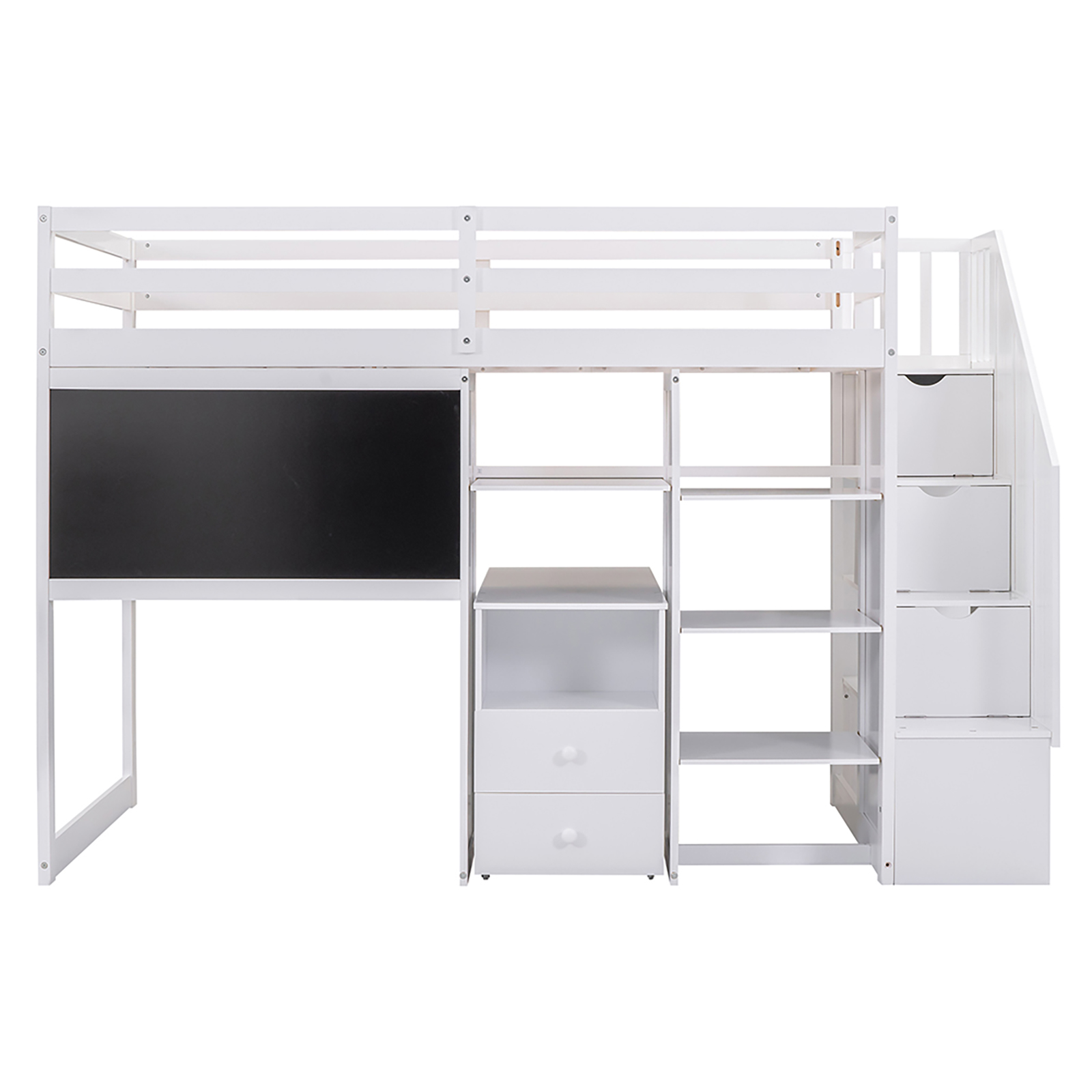 Historyli Go5H Twin Size Loft Bed With Pullable Desk And Storage ...