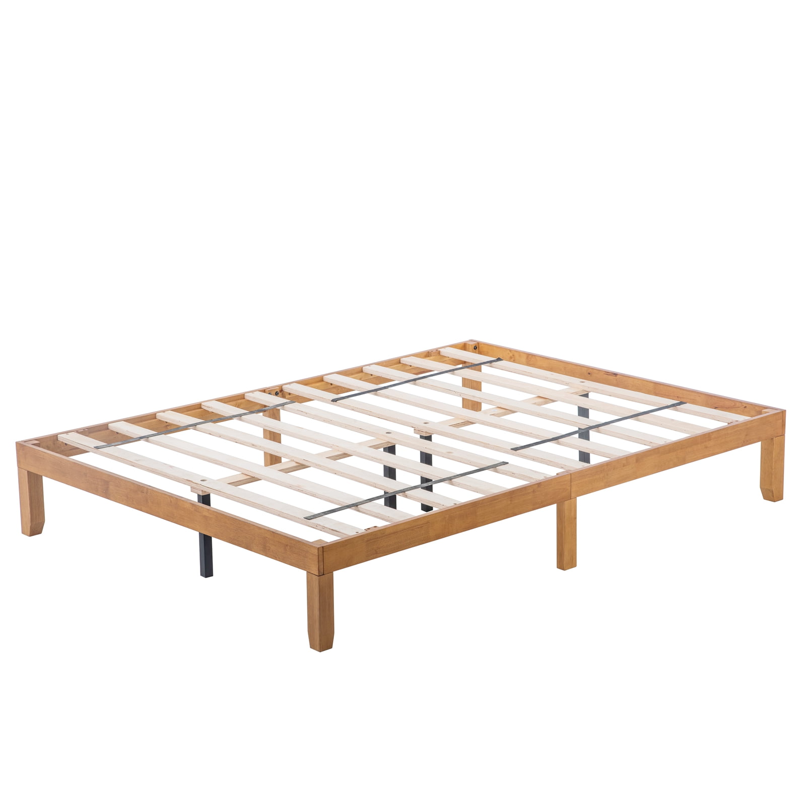 Historyli Go5H Wooden Bed Frame,Modern 4 Center Support Legs No Box ...