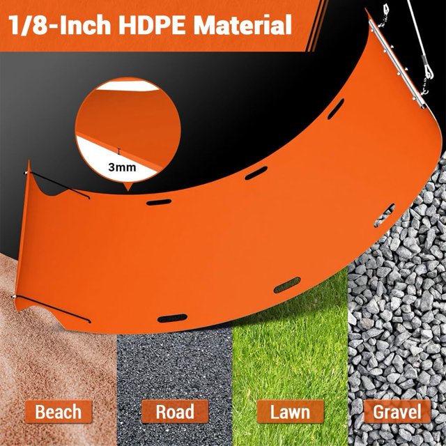 Historyli Heavy Duty Yard Drag Sled, 47x 100inch, All-Terrain HDPE Drag ...
