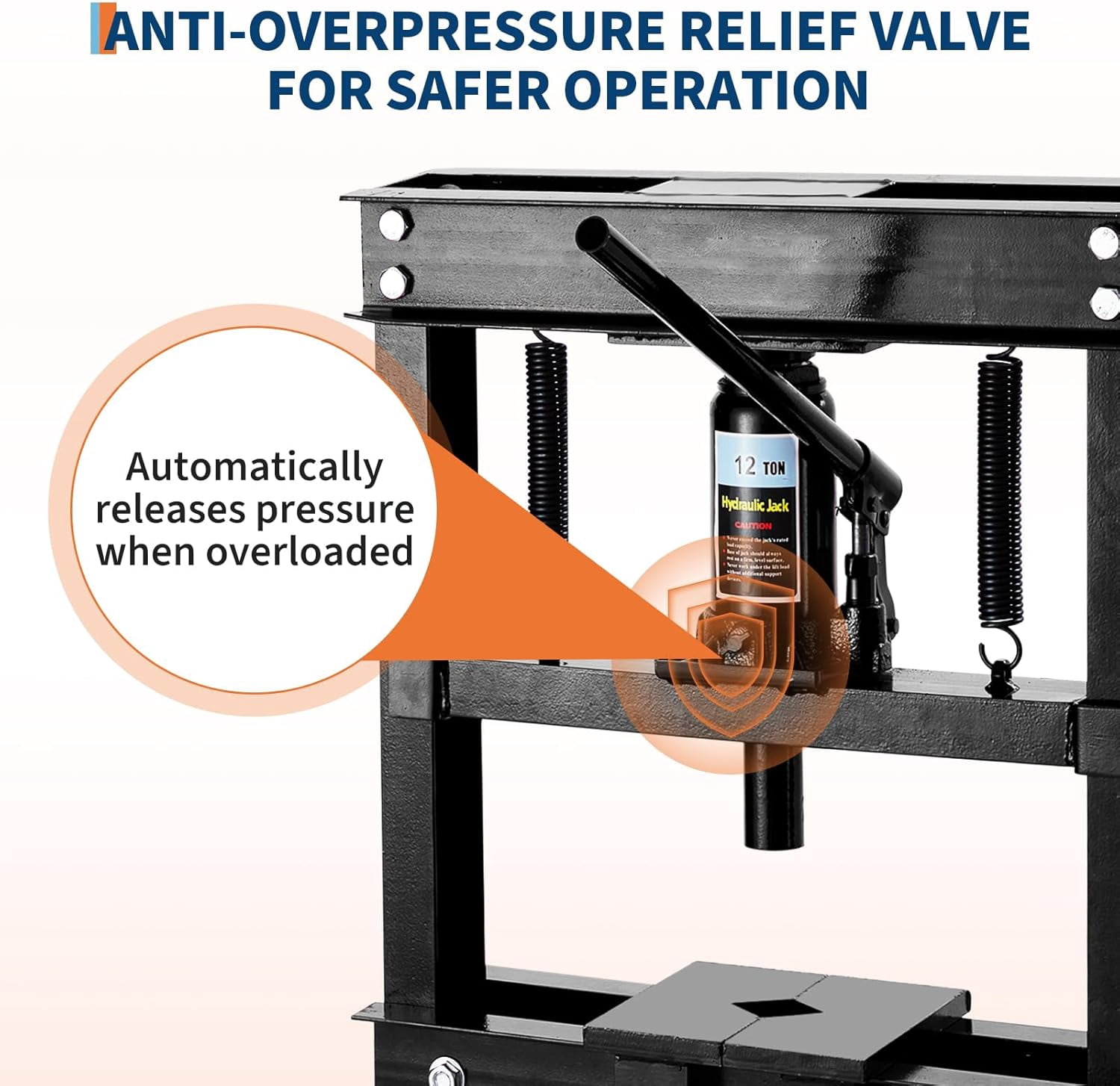 Historyli Hydraulic Shop Press-12 Ton H-Frame Garage Floor Shop Press ...