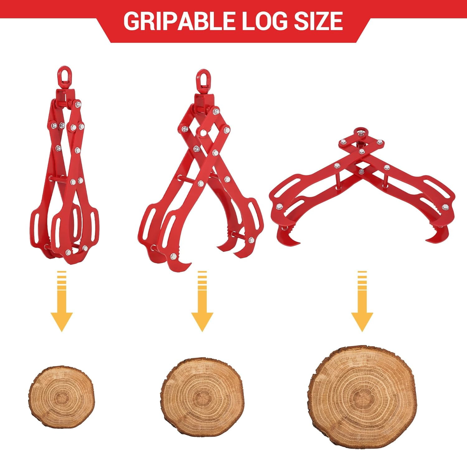 Historyli Log Tongs, 28 Inch, with 4 Claw Timber, Heavy Duty Steel ...
