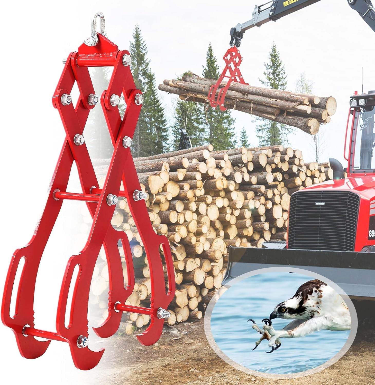 Historyli Log Tongs,36IN Log Lifting Tongs Heavy Duty Grapple Timber ...