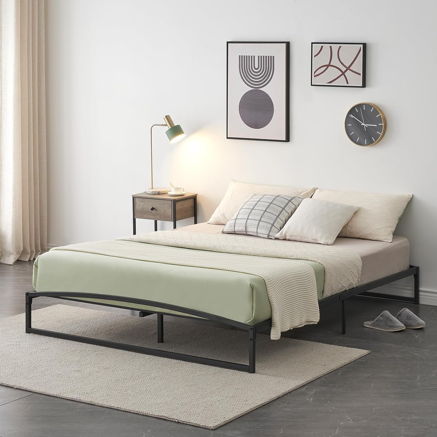 Historyli Low Profile King Bed Frame,Heavy Duty Metal King Size ...