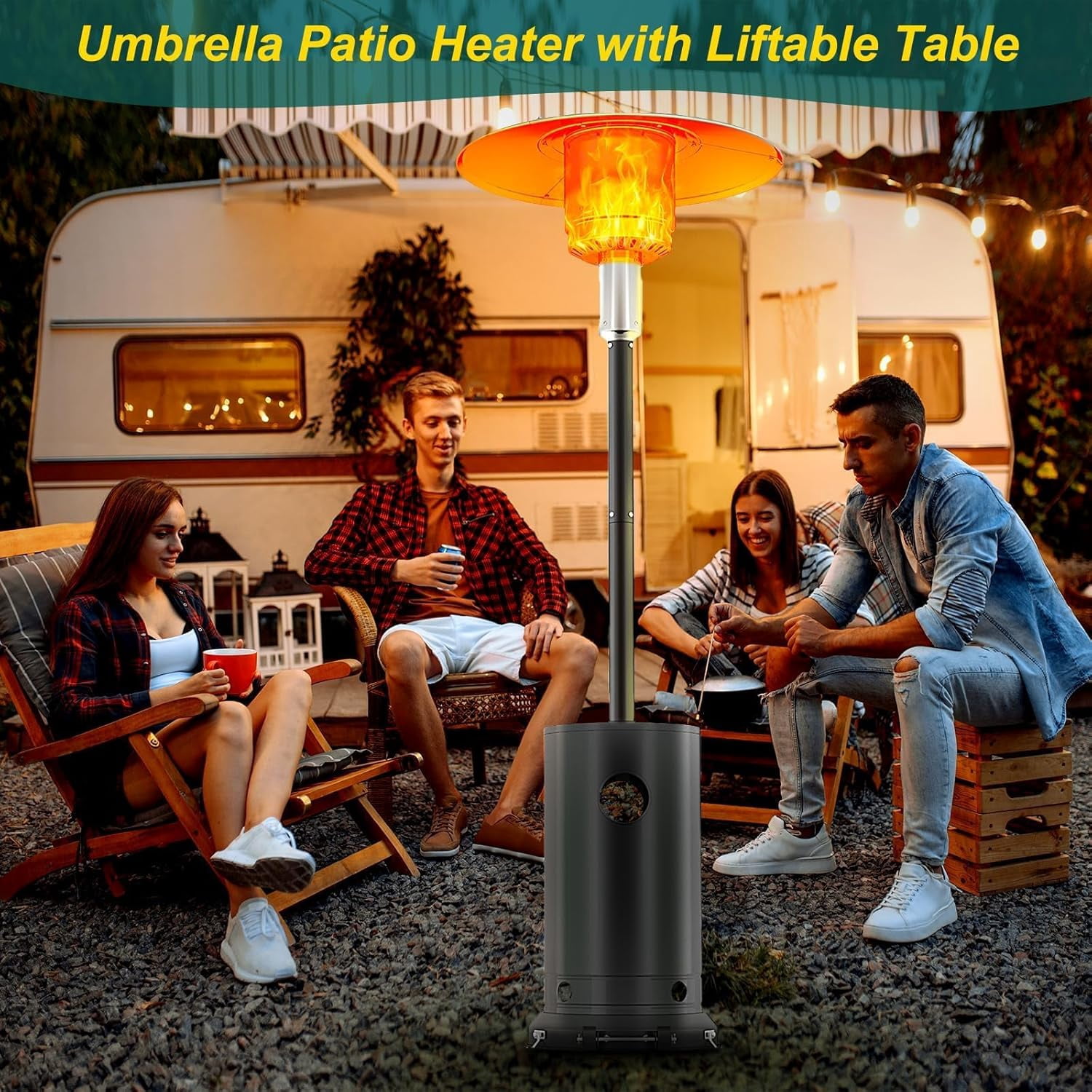 Historyli Outdoor Propane Patio Heater-48,000 BTU with Stability Water ...