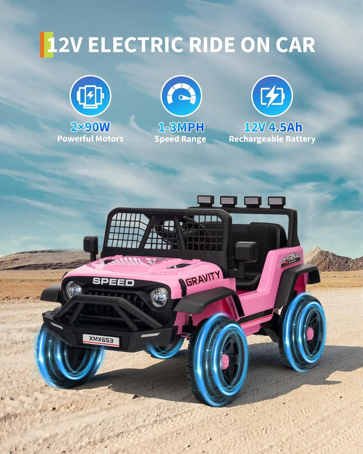 Historyli Powered Ride Ons,12V Ride on Car Truck,Electric Vehicles Car ...