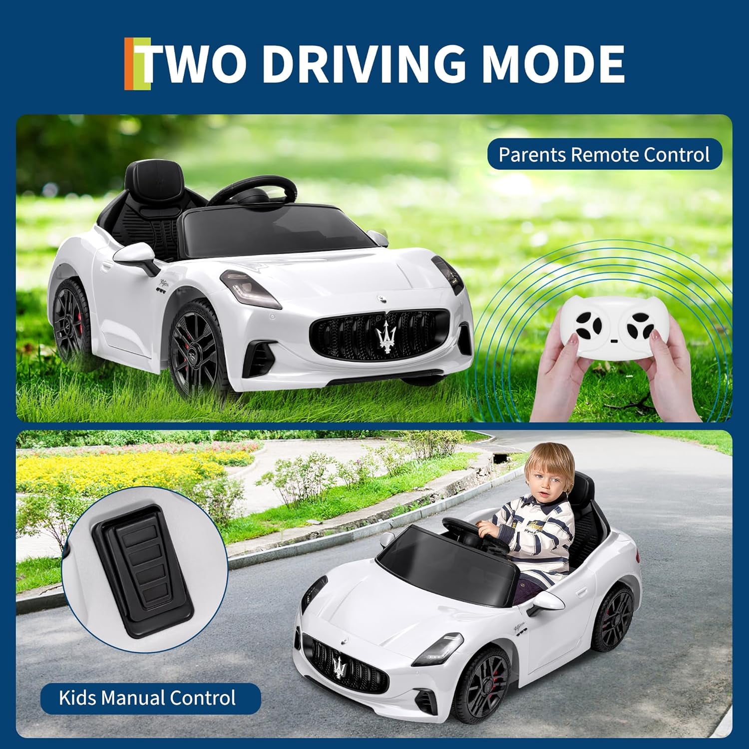Historyli Powered Ride Ons,Electric Sports Car with Remote Control,12v ...