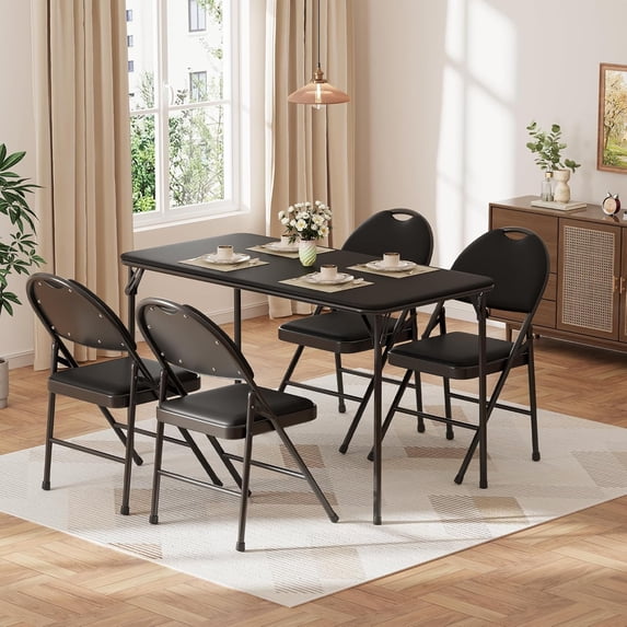 Historyli Rectangle Folding Table,Card Table with Anti-Slip Feet Caps ...