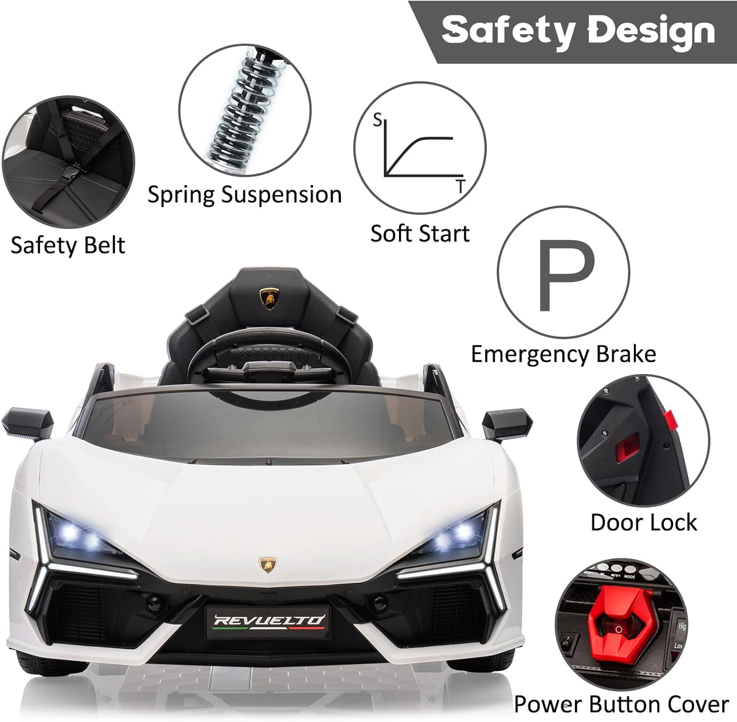Historyli Ride On Car-12V Electric Car for Over 37 Months-Battery ...