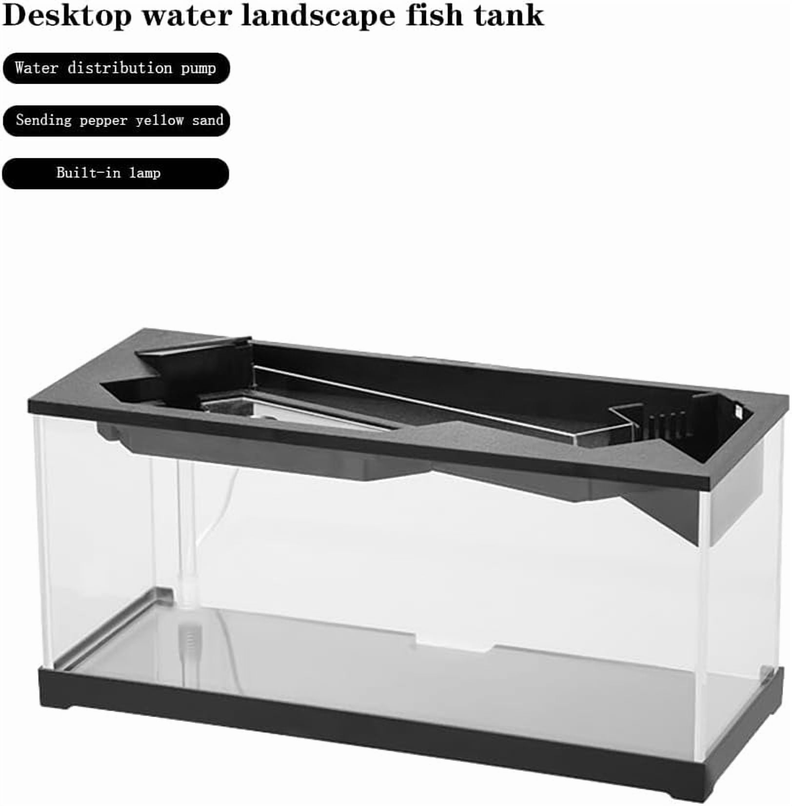 Historyli Small Fish Tank with Water Pump,Aquarium Tank ,Clear Cover ...