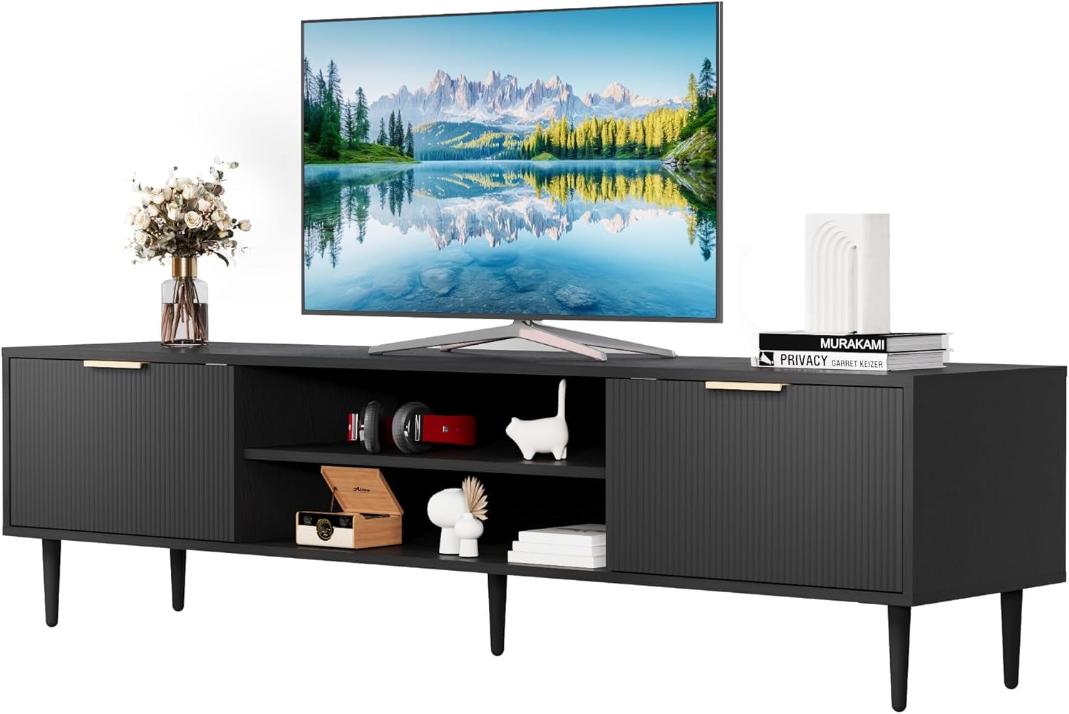 Historyli TV Stands for Living Room,for 75 Inch TVs,Entertainment Center with 2 Large Storage ...