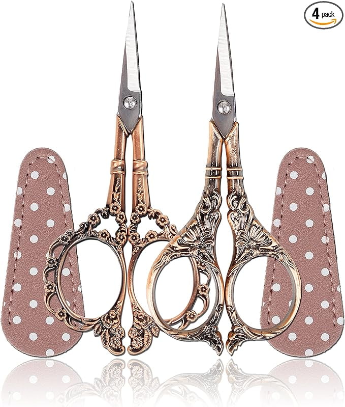 Hisuper 2 Pairs Embroidery Scissors Sewing Crochet Scissors Small 4.5 ...