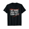 Hit Hard Run Fast Turn Left Funny Baseball Player & Fan T-Shirt ...
