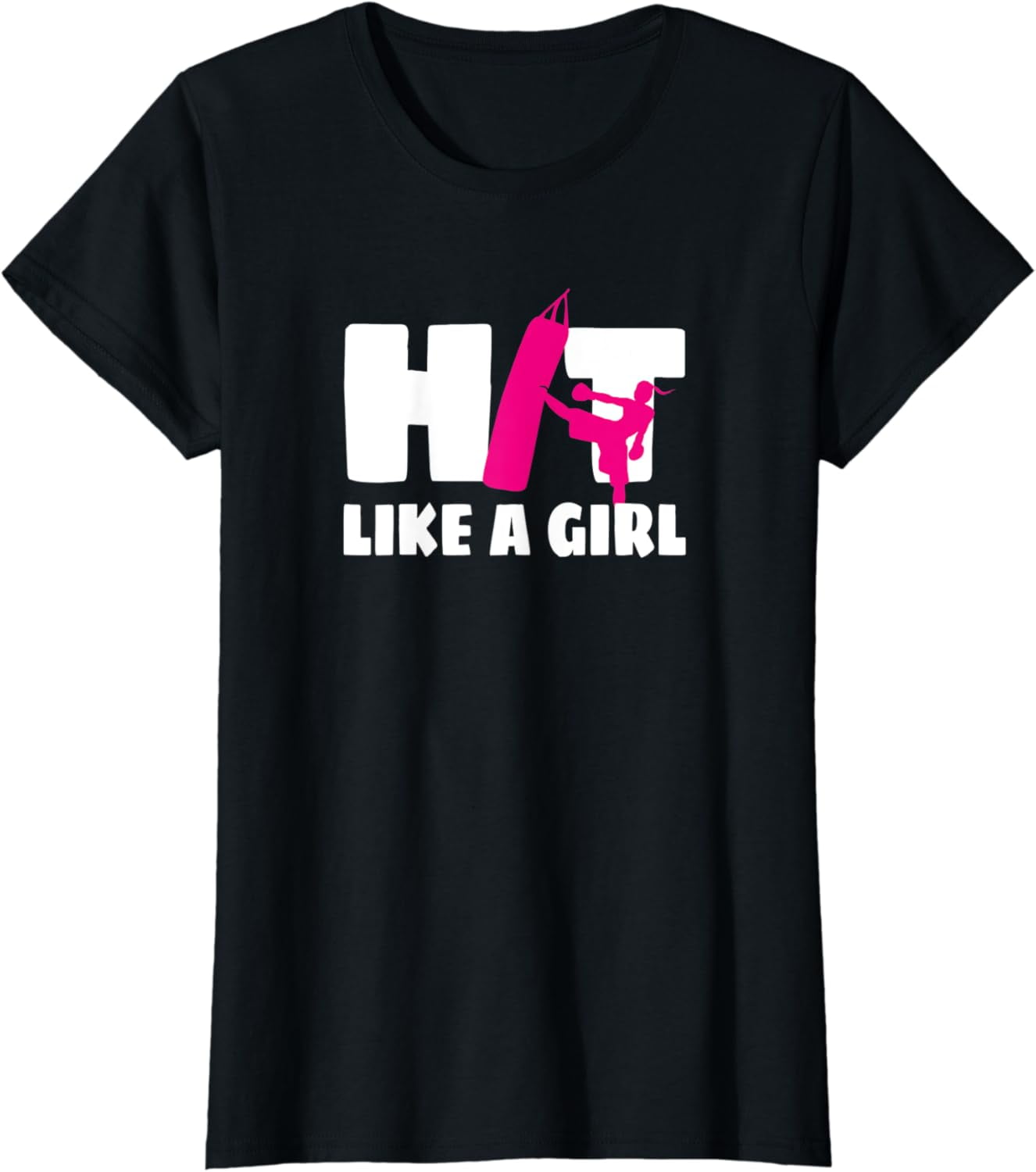 Hit Like A Girl Martial Arts Kickboxer Kickboxing T-Shirt - Walmart.com