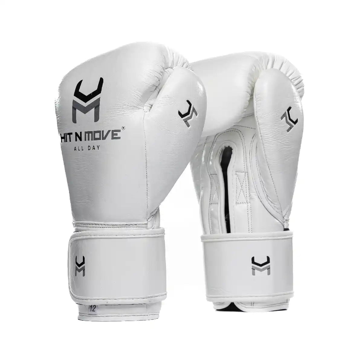 Hit N Move Boxing Gloves - All Day Pro Agility 12oz All White - Hook ...
