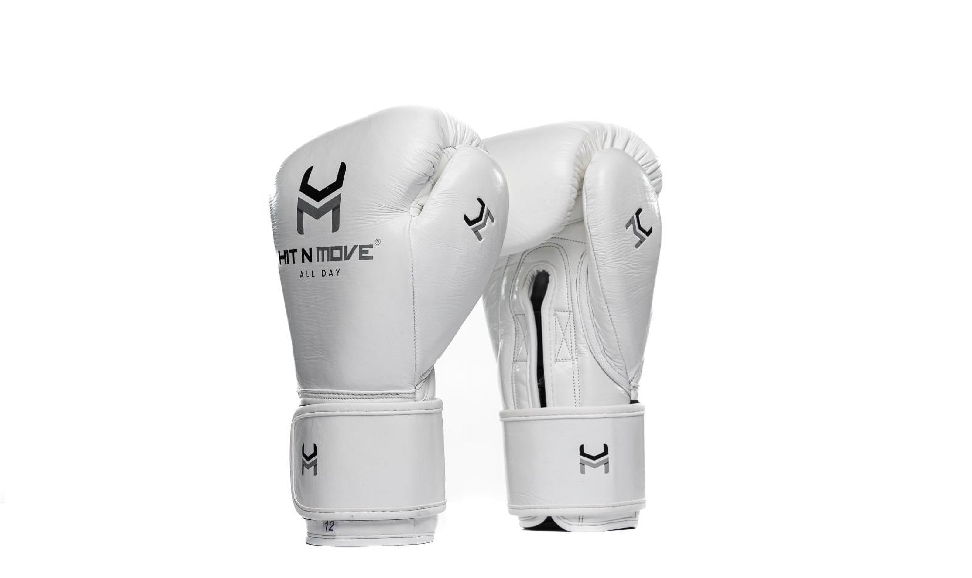 Hit N Move Boxing Gloves - All Day Pro Agility 16oz All White - Hook ...