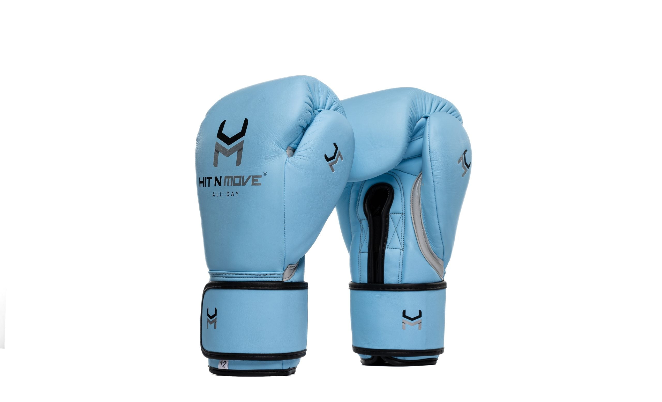 Hit N Move Boxing Gloves - All Day Pro Balance 12oz Sky Blue - Hook and ...