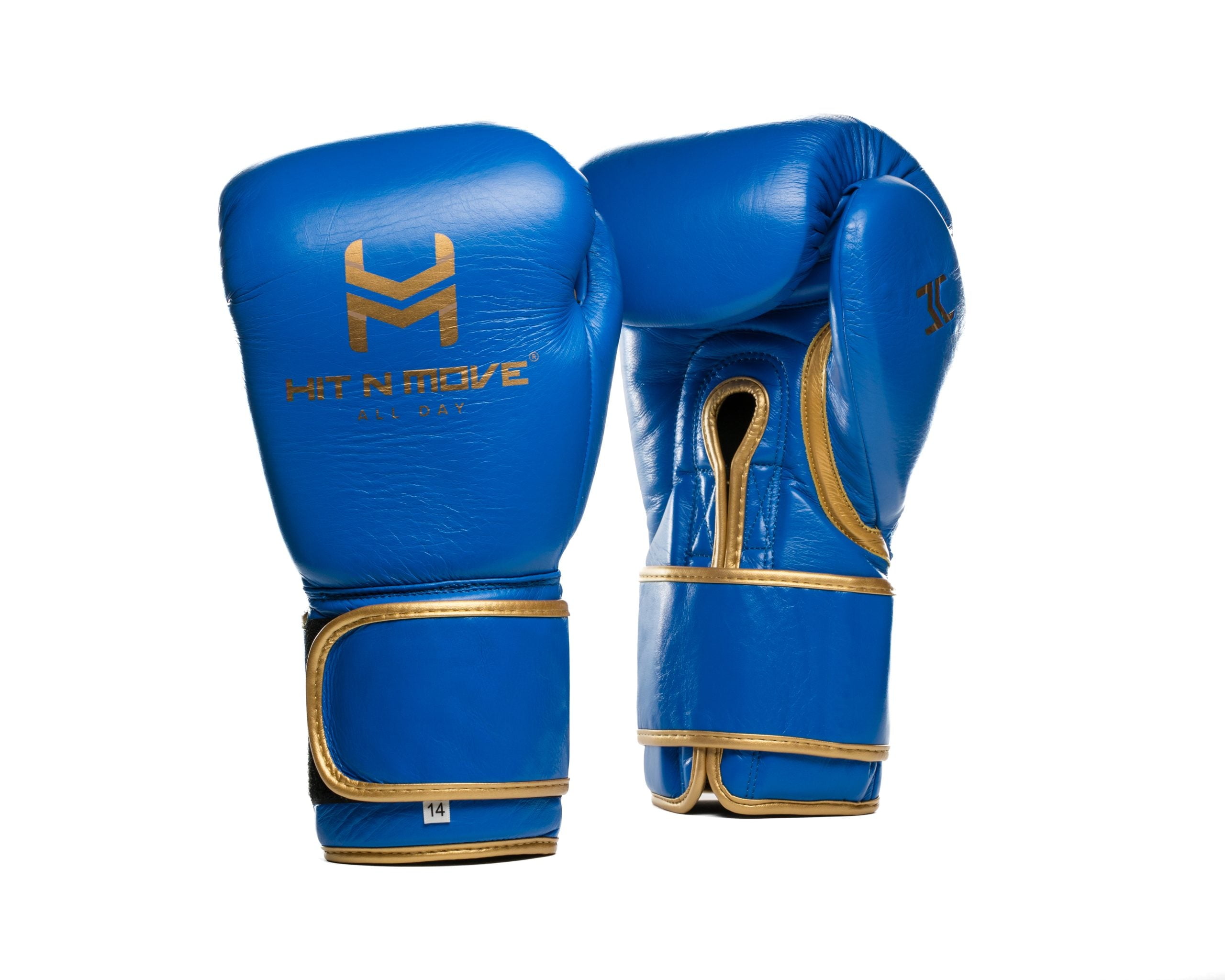 Hit N Move Boxing Gloves - All Day Pro Balance 14oz Blue - Hook and ...