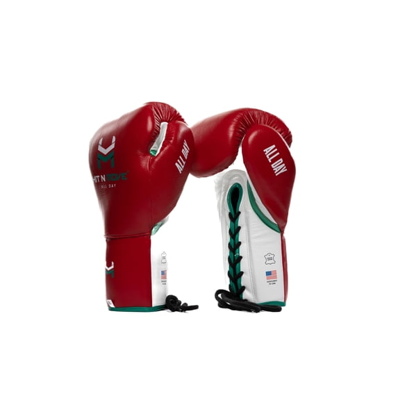 Hit N Move Boxing Gloves - All Day Pro Balance 14oz Red/White/Green ...