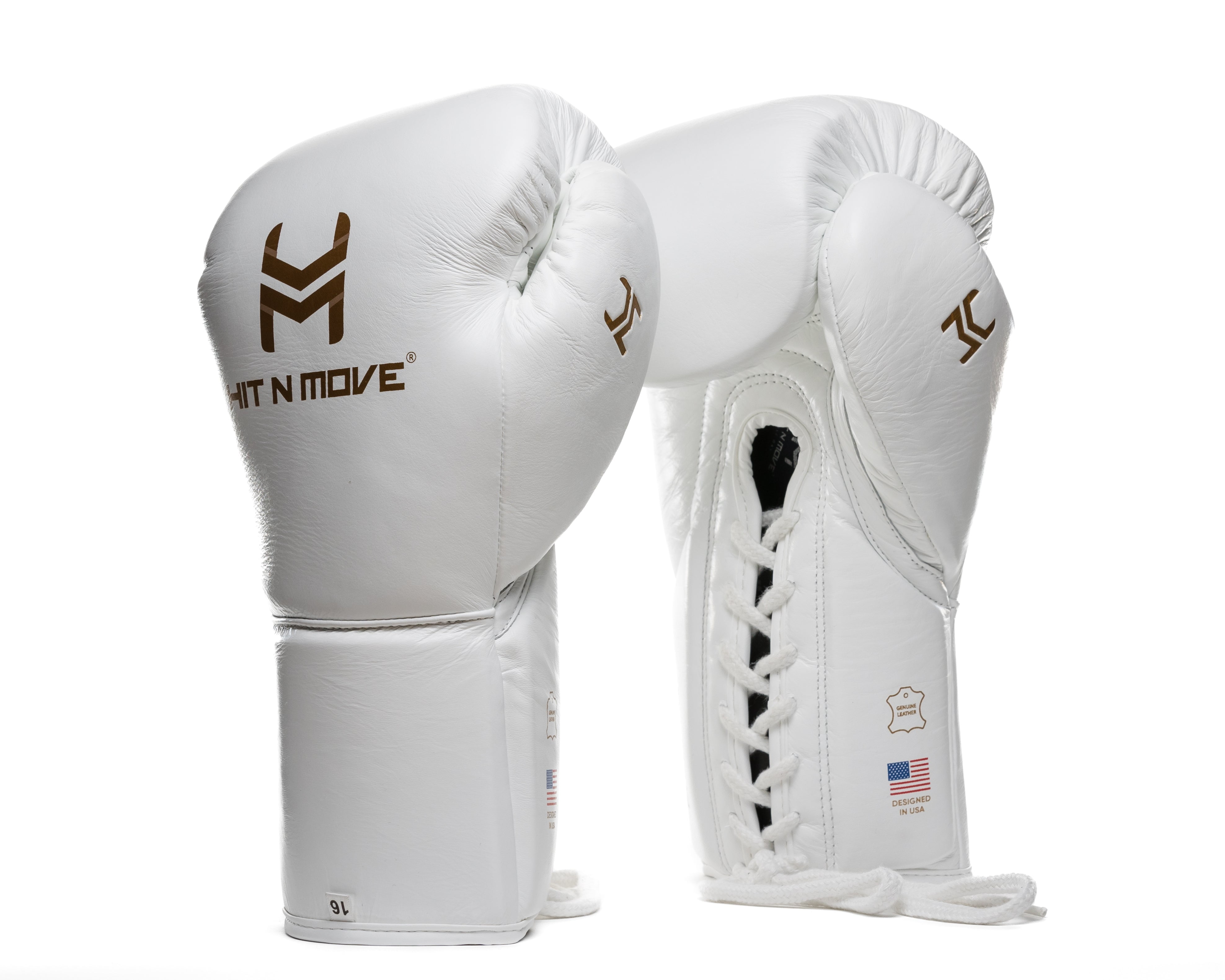 Hit N Move Boxing Gloves - All Day Pro Balance 14oz White - Lace Up ...
