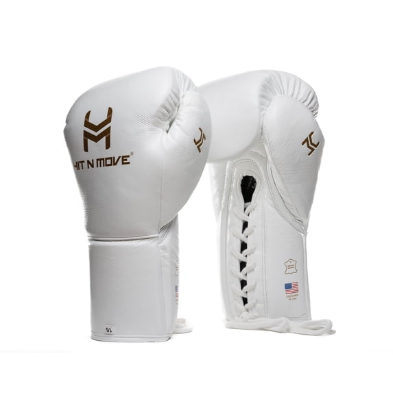 Hit N Move Boxing Gloves - All Day Pro Balance 16oz White - Lace Up ...