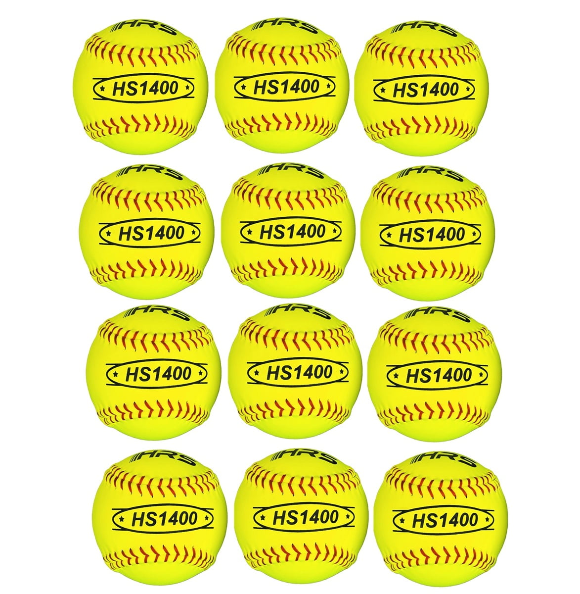 Hit Run Steal 12-Inch Official Game Size Fastpitch/Slowpitch Softballs ...