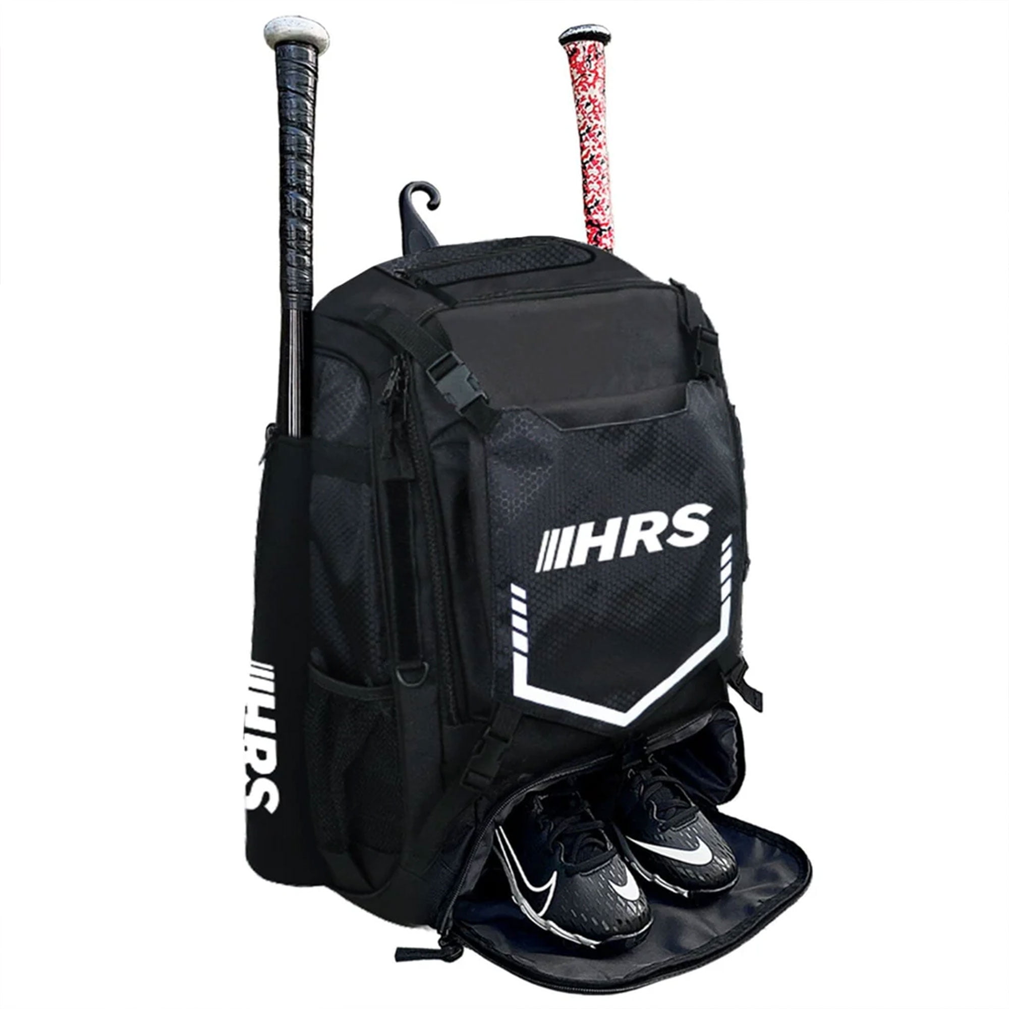 Hit Run Steal Bat Bag Backpack, Holds 4 Bats, Glove, and Helmet, Black ...