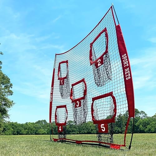 Hit Run Steal Heavy Duty Football Throwing Net, Portable 5 Target ...