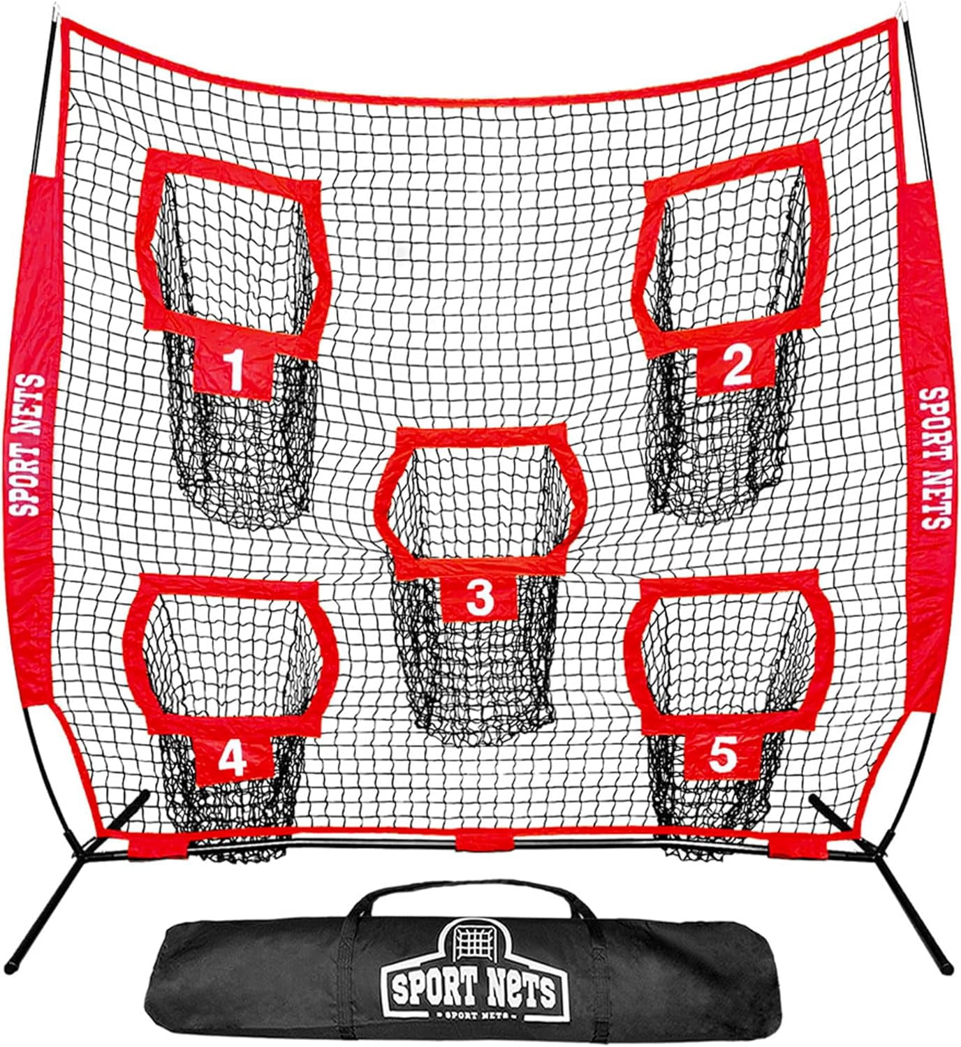 Hit Run Steal Heavy Duty Football Throwing Net, Portable 5 Target ...