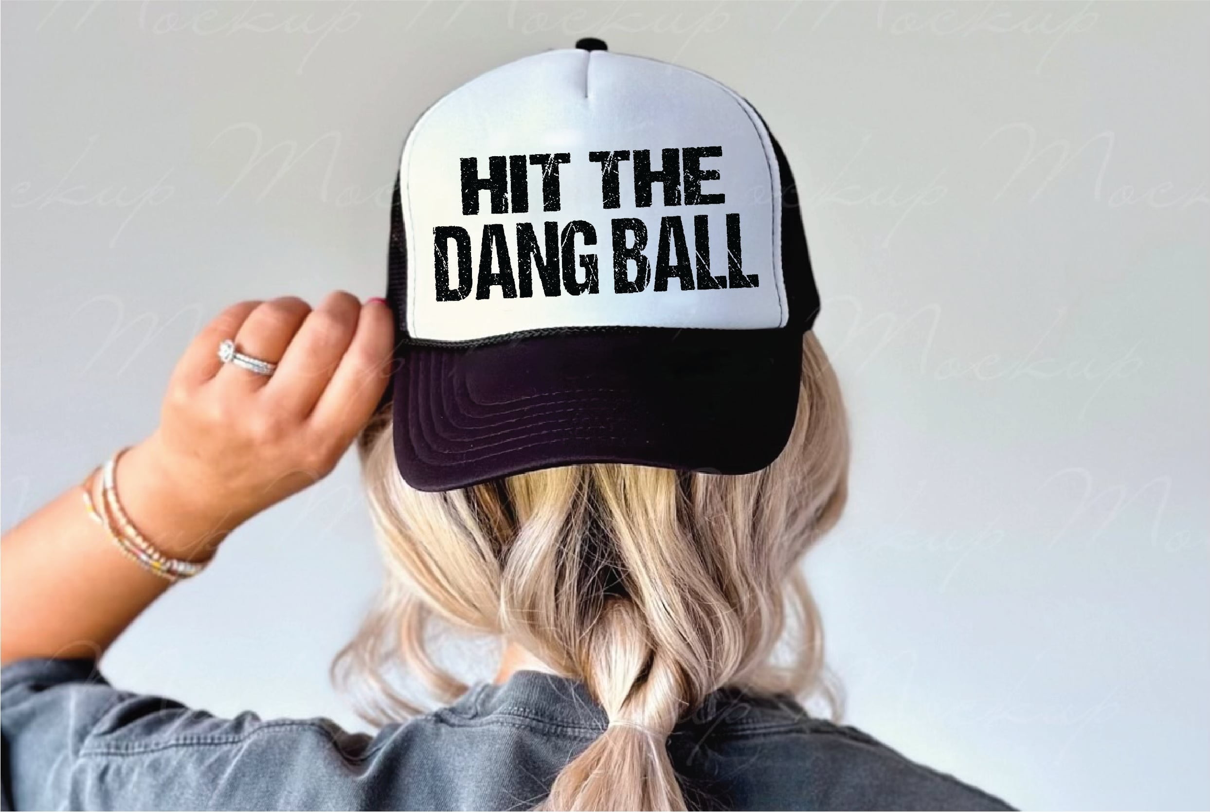 Southern Attitude Designs Trucker Hat, Hit The Dang Ball, Black and ...