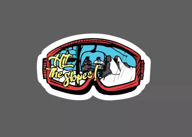 Hit The Slopes Sticker Ski Waterproof Sticker Phone Decal Water Bottle ...