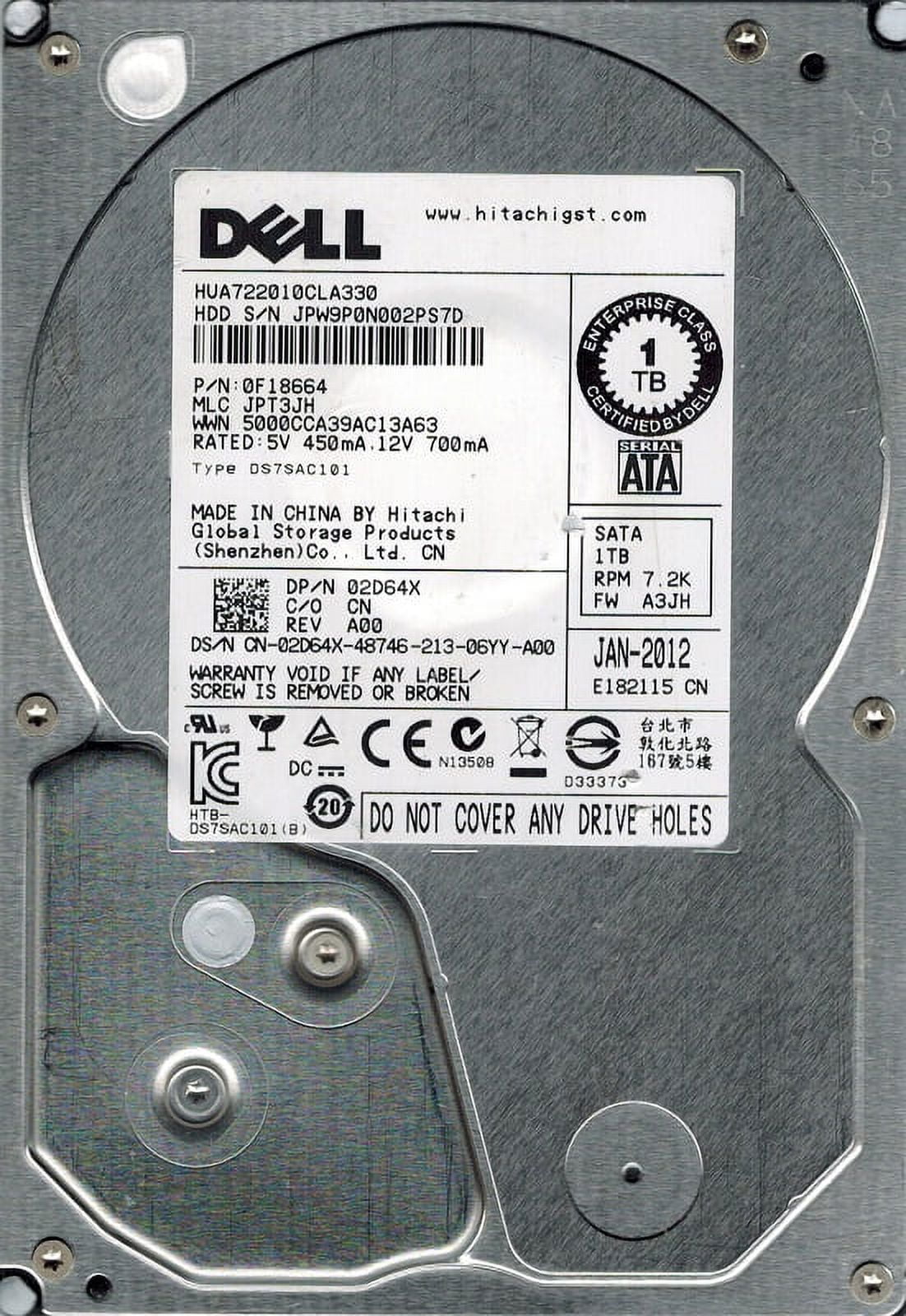 Hitachi HUA722010CLA330 P/N: 0F18664 MLC: JPT3JH 1TB Dell - Walmart.com