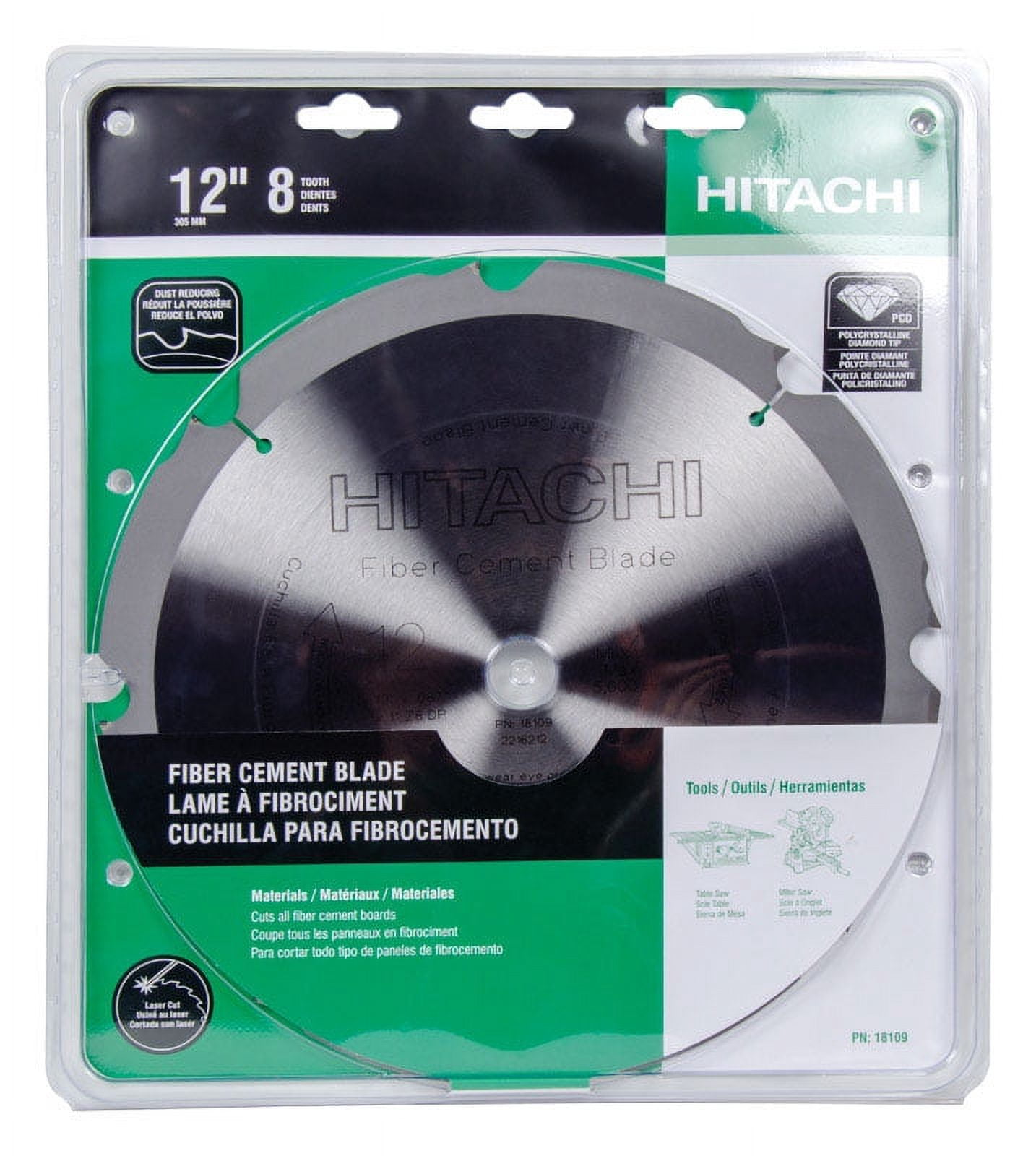 Hitachi HardiBlade 12 in. Dia. x 5/8 in. 18109 Polycrystalline Diamond ...
