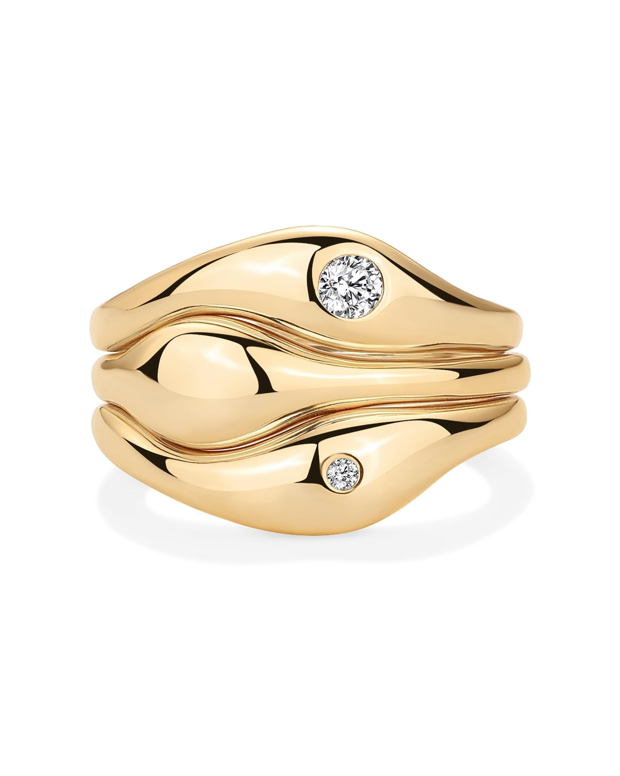 Hitanshu Jewels 14K Yellow Gold Plated Chunky Stackable Rings Set for ...