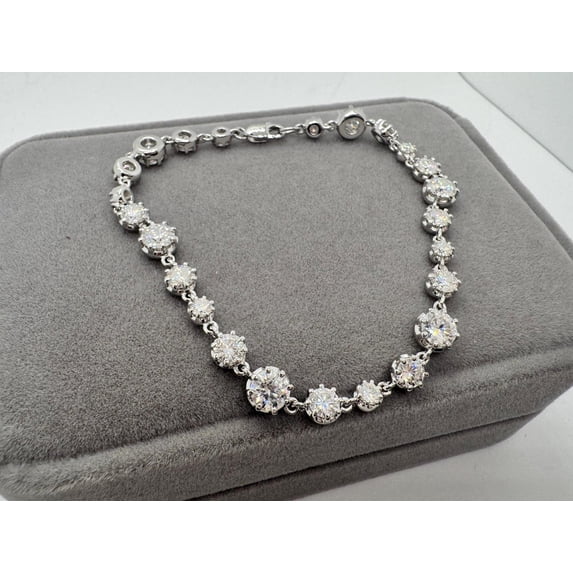 Hitanshu Jewels Elegant Crystal Bracelet 14K White Gold Finish ...