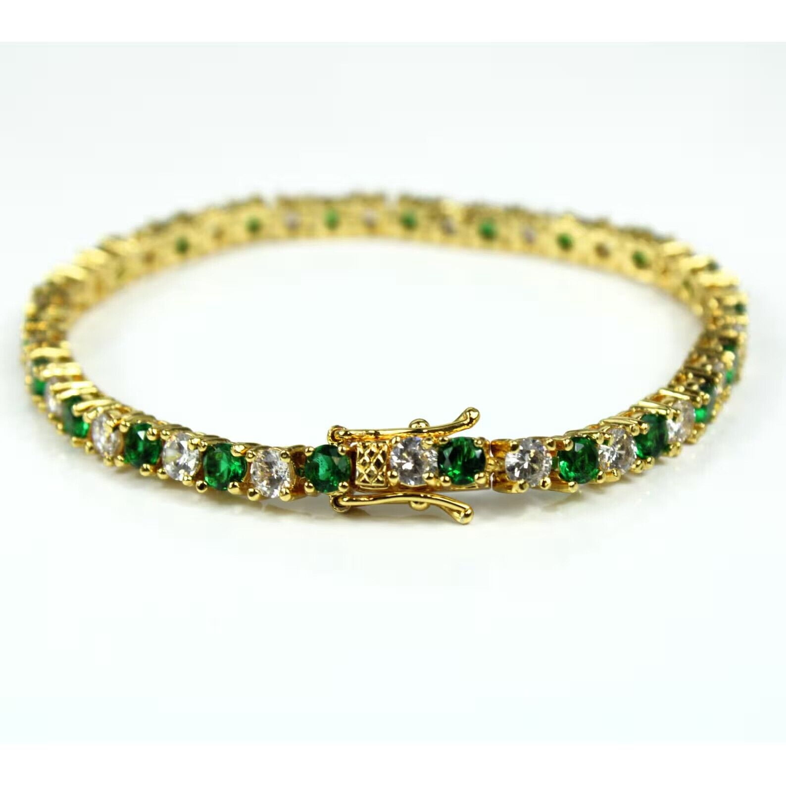 Hitanshu Jewels Green Cubic Zirconia Gift For Women's Tennis Delicate ...