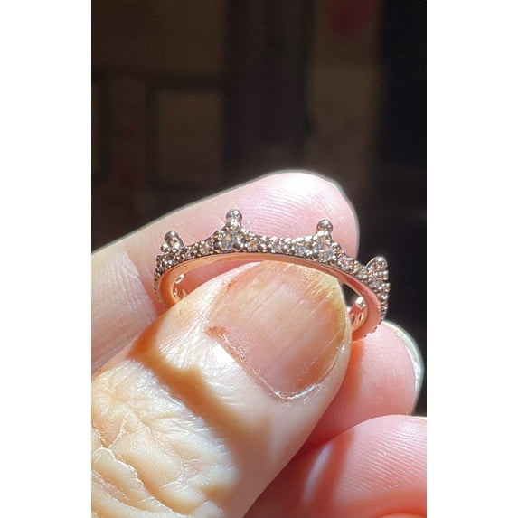 Hitanshu Jewels Sparkling Princess Crown Solitaire 14k Rose Gold Plated ...