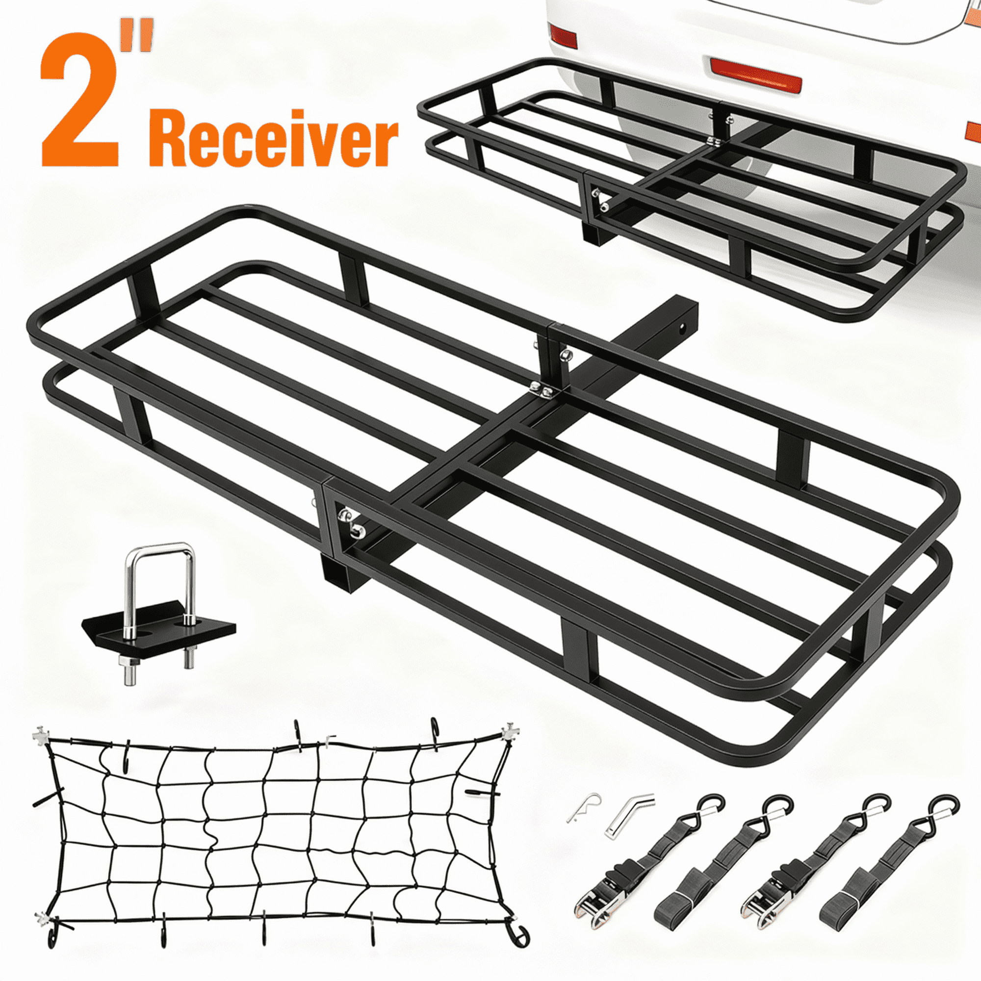 Naipo Hitch Cargo Carrier,53"x19"x5" 500lb Heavy-Duty Tow Hitch Cargo ...