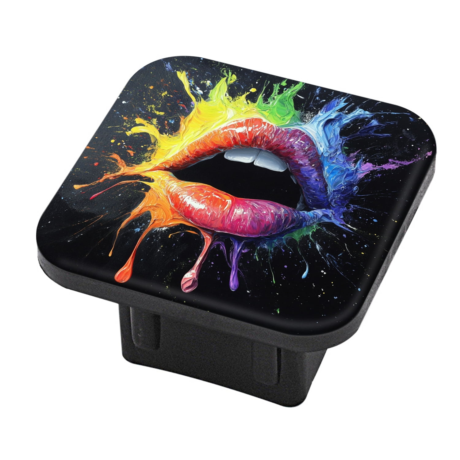 Hitch Cover Fits For 2-Inch Hitch,A Dynamic Image Of Lips With Colorful ...