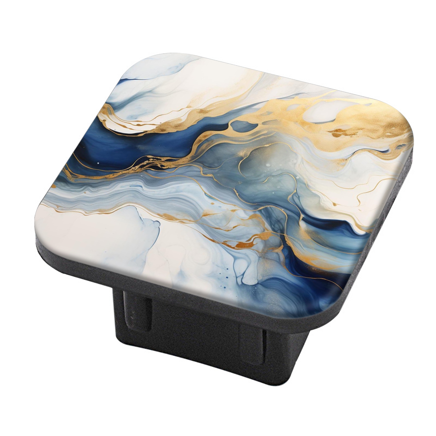 Hitch Cover Fits For 2-Inch Hitch,Abstract Blue And Gold Painting With ...