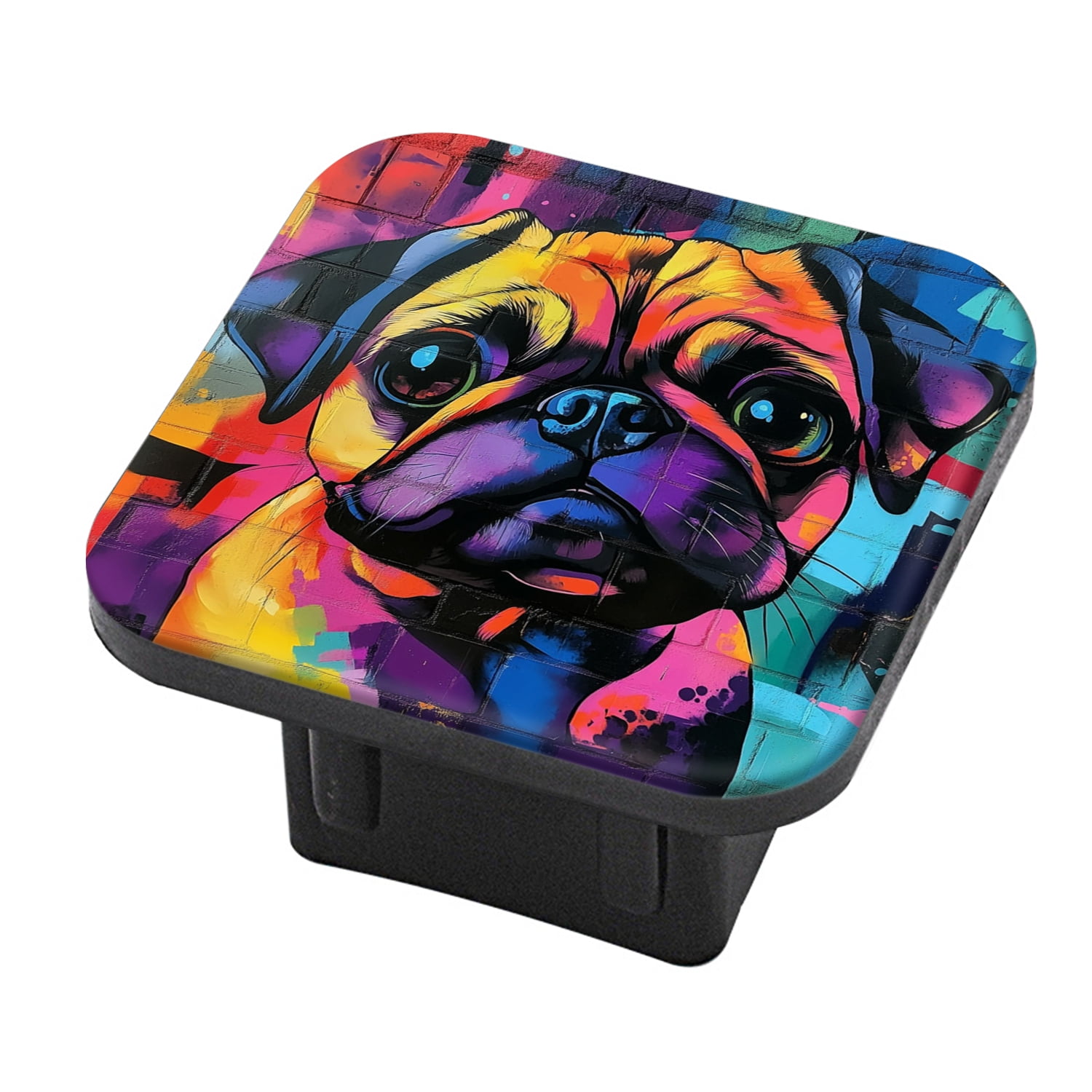Hitch Cover Fits For 2-Inch Hitch,Another Graffiti - Style Pug Portrait ...