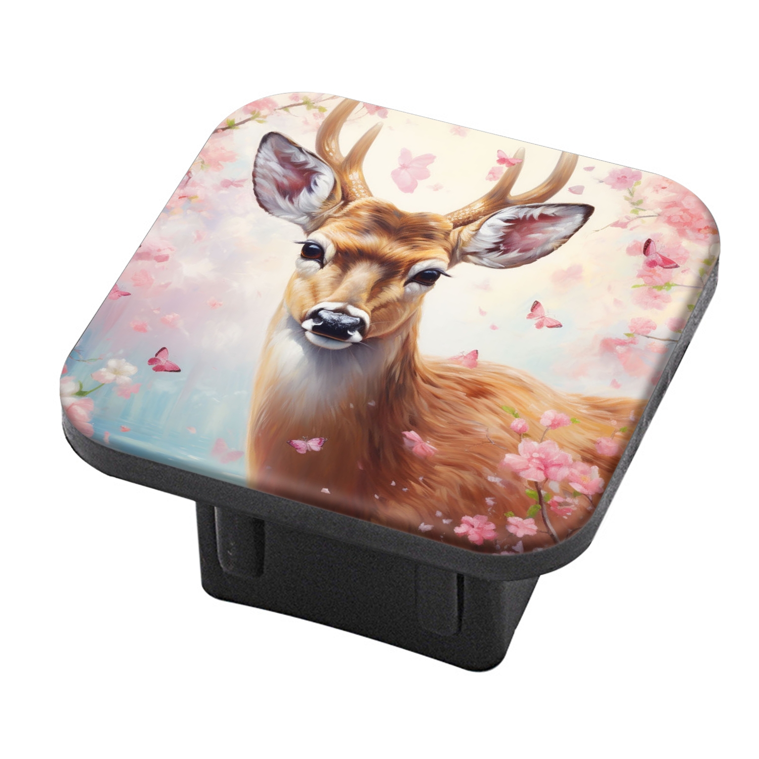 Hitch Cover Fits For 2-Inch Hitch,Beautiful Deer In The Spring Forest ...